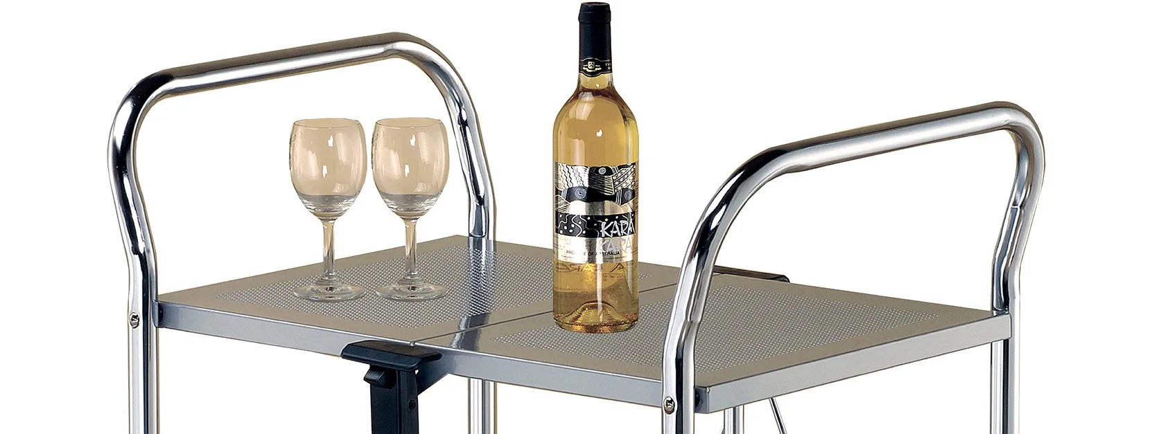 Iron board 2 tier foldable trolley with handle frame