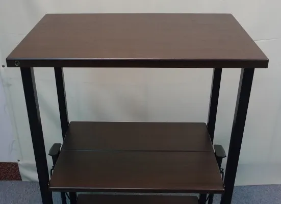 Square pipe flip-top wooden board 3 tier foldable trolley